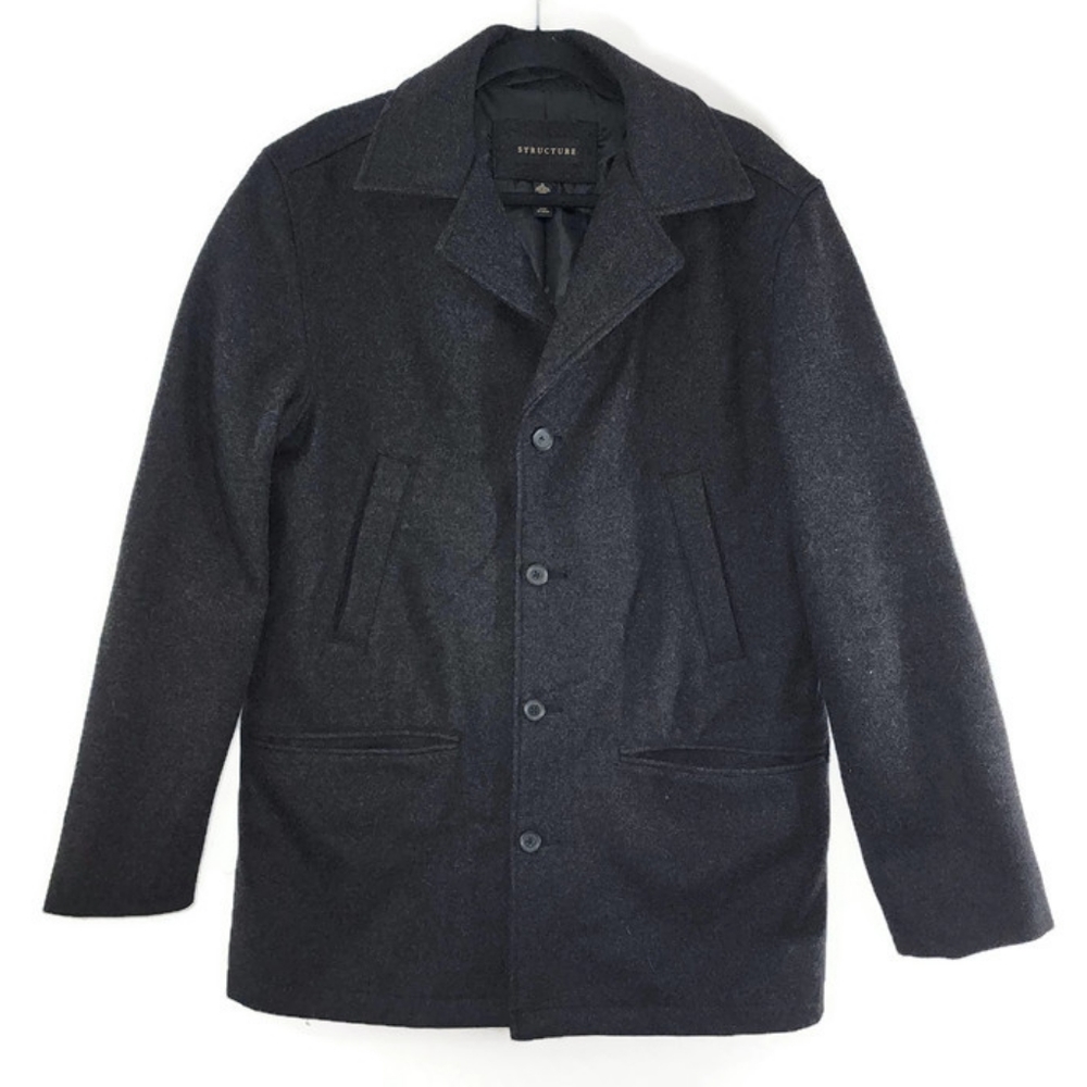 Men's Structure Wool Coat - Gem